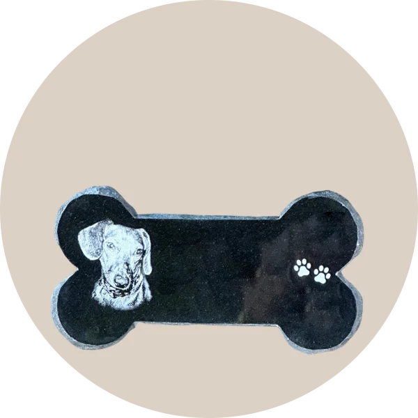 Bone Shape Outdoor Memorial Plaque | Stone Discover