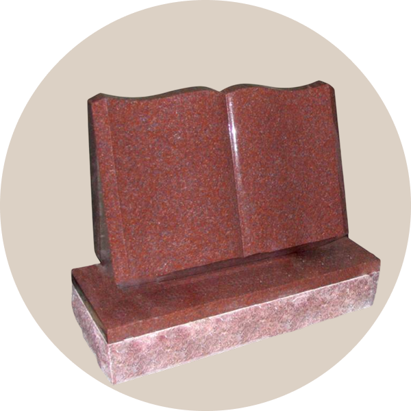 Red Granite Book Headstone | Stone Discover