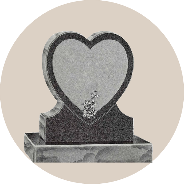 Sapphire Brown Granite Single Heart Headstone Supplier | Stone Discover