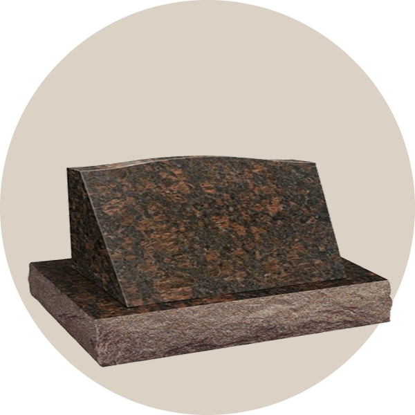 Tan Brown Double Slant Headstones | Stone Discover
