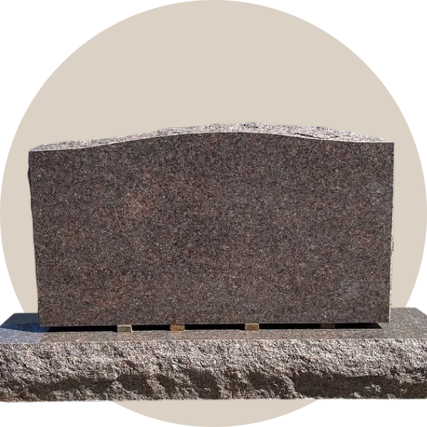 Dakota Mahogany Companion Upright Serptop Headstone | Stone Discover