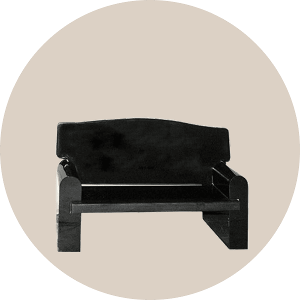 Black Granite Couch Memorial Bench | Stone Discover