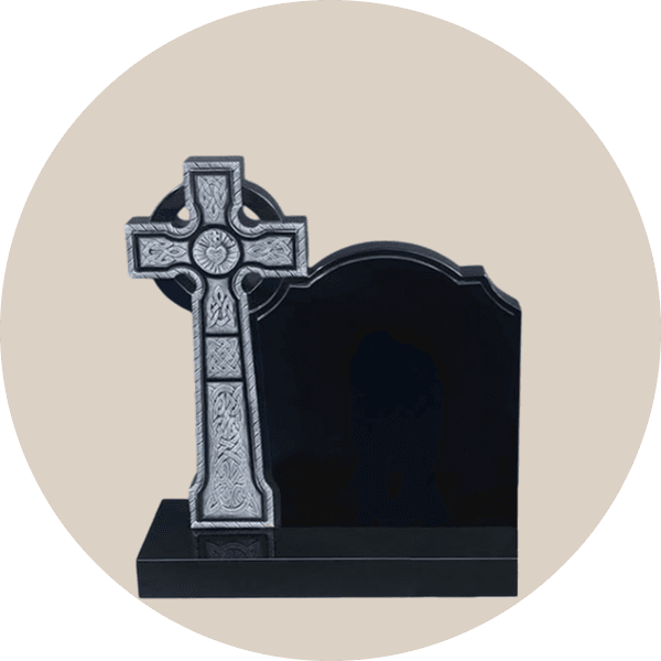 Black Granite Ornate Celtic Cross Headstone | Stone Discover