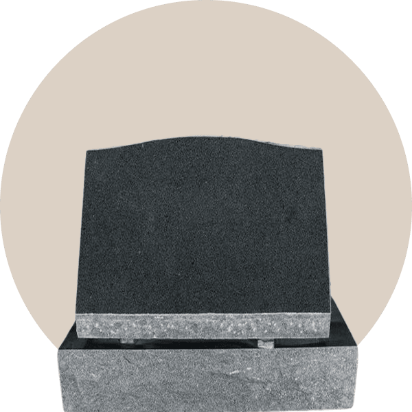 Black Granite Single Slant Headstone | Stone Discover