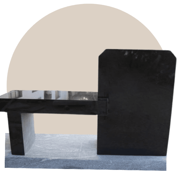 Black Granite Memorial Bench with One-Side Tablet | Stone Discover