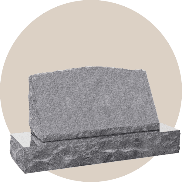 Grey Granite Double Slant Headstone | Stone Discover