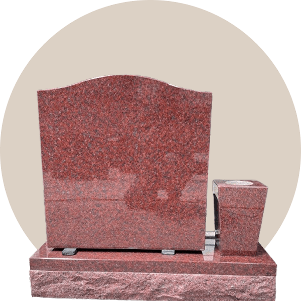 Red Granite Single Upright Headstone | Stone Discover